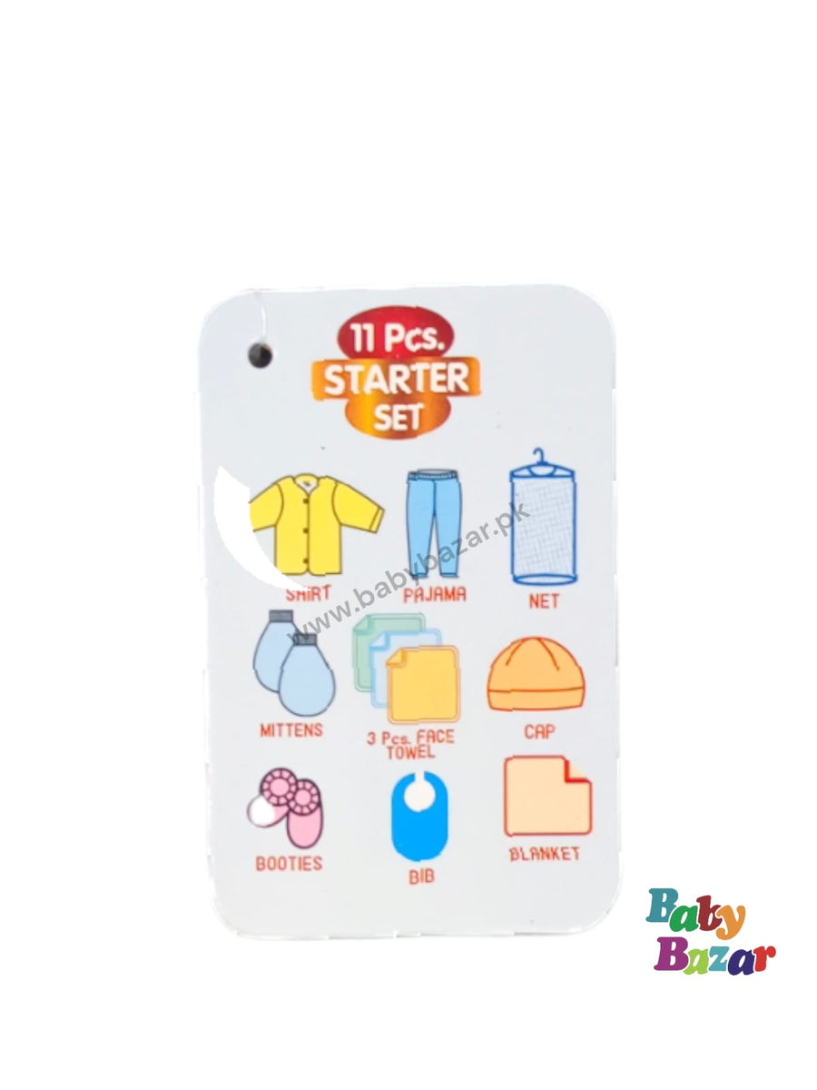 11pc Starter Set For Newborn In Sky Blue Color – Baby Bazar