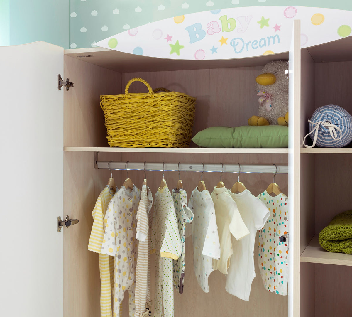 Colorful Kids Wooden Wardrobe Almari Storage and Organizer – Baby Bazar