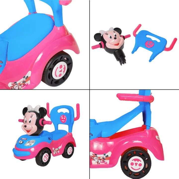 Mickey Mouse 4 Wheel Push Car Kids Push Car For Toddlers, Flashing ...