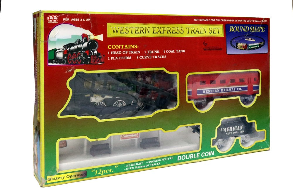 Western Express Train Toy Set With Round Shaped Track For Kids - Baby Bazar