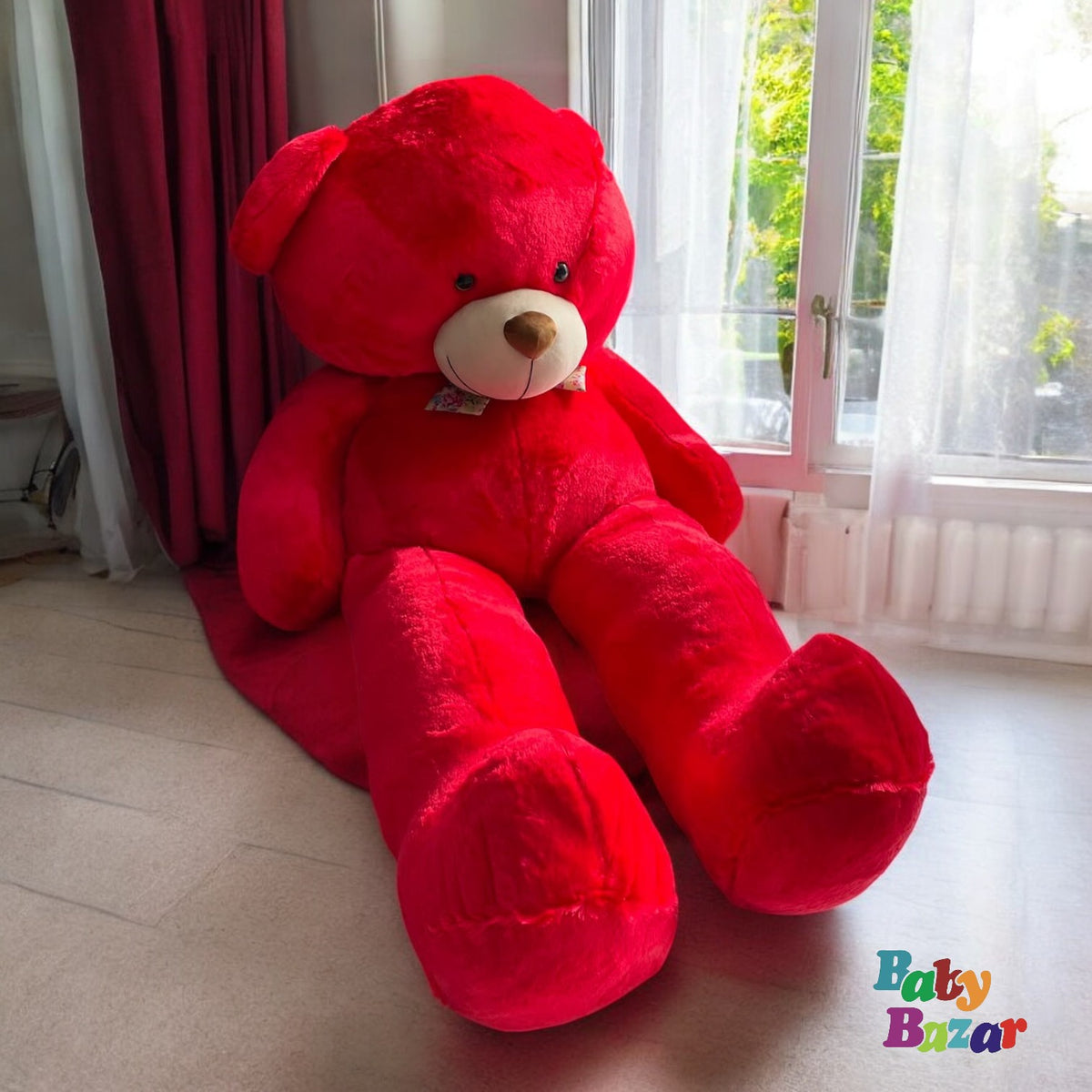 Giant Red Teddy Bear with Bow Tie – Imported Fur Quality baby - bazar ...