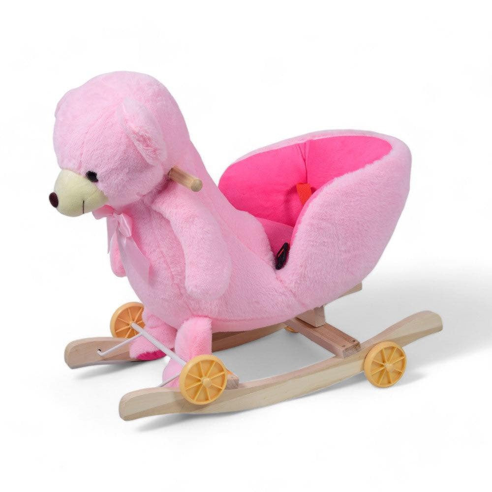 Baby Kids Musical Teddy Bear Rocking Chair Wooden Toy with Seat Belt 2 ...