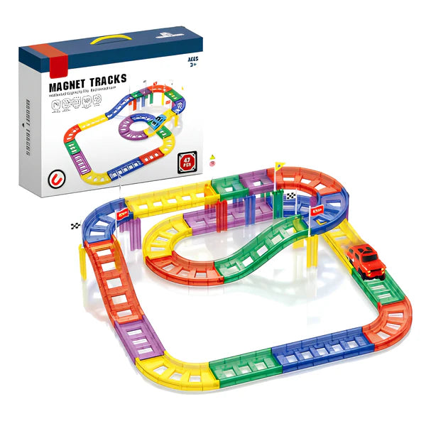 Magnetic Track Car Toy Set – 27-Piece Racing Track with baby - bazar ...
