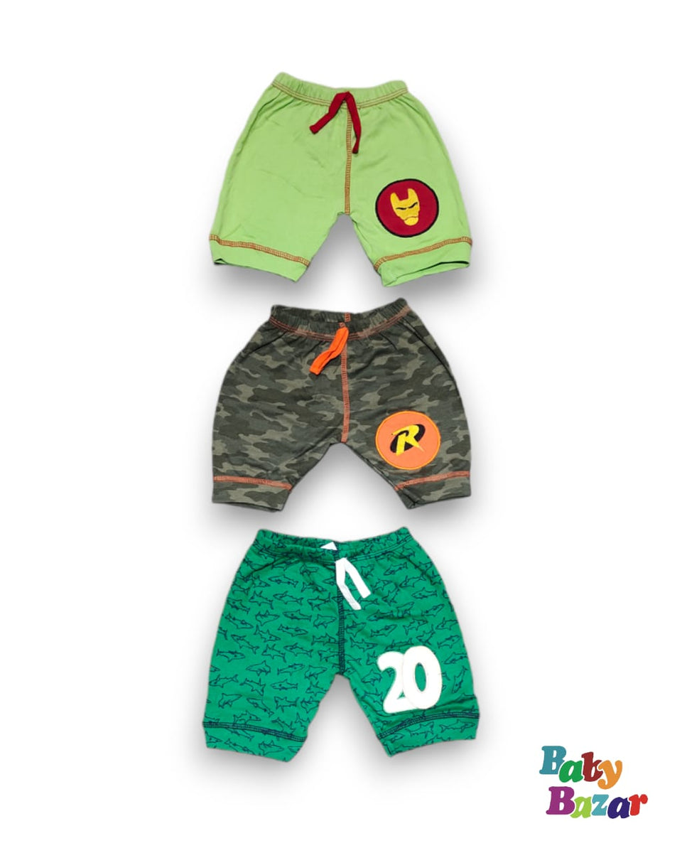 Baby 3 Curter Shorts In Different Color And Designs – Baby Bazar