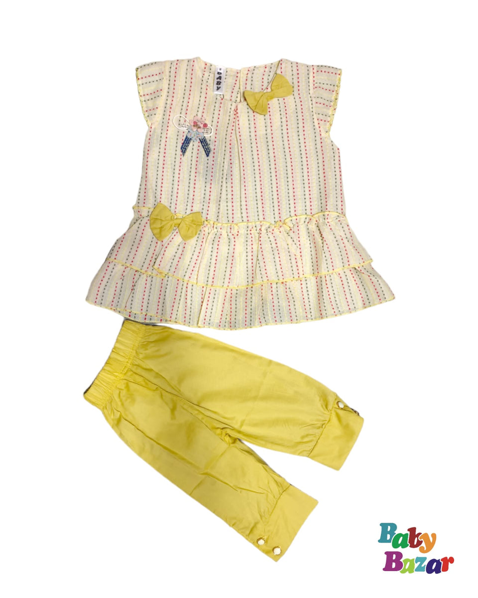 Beautiful Dress For Baby Girl In Yellow Color Best Design – Baby Bazar