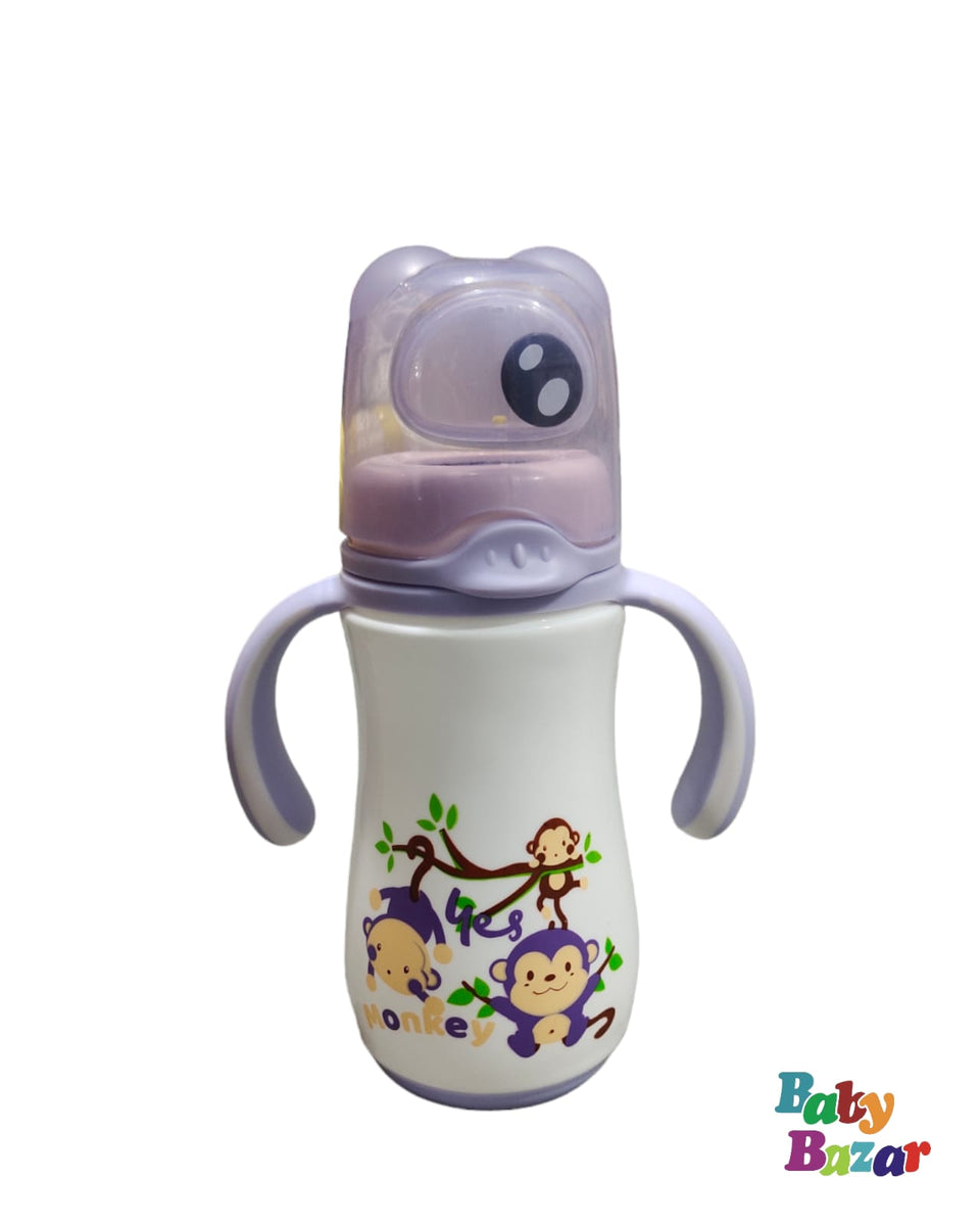 Beautiful Feeder For Baby In Pure Plastic Material With Purple Handle ...