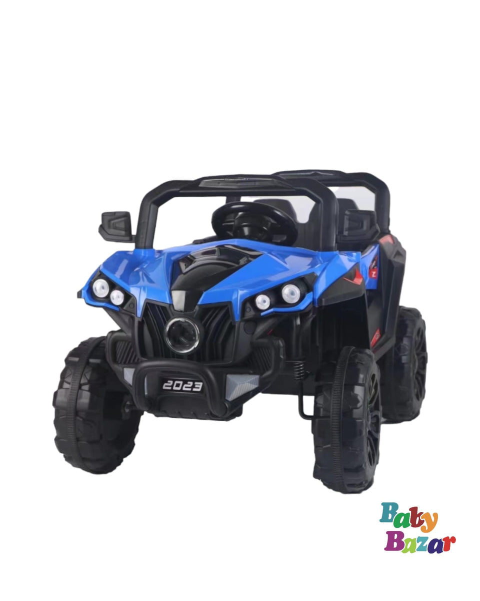 Blue colour battery powered jeep with remote control(M) – Baby Bazar