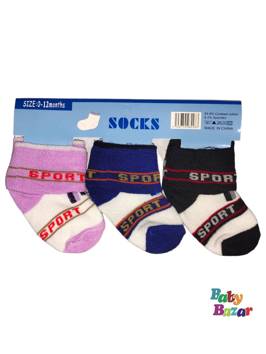 Branded Color Full Sock For Baby In Pack Of 3 – Baby Bazar
