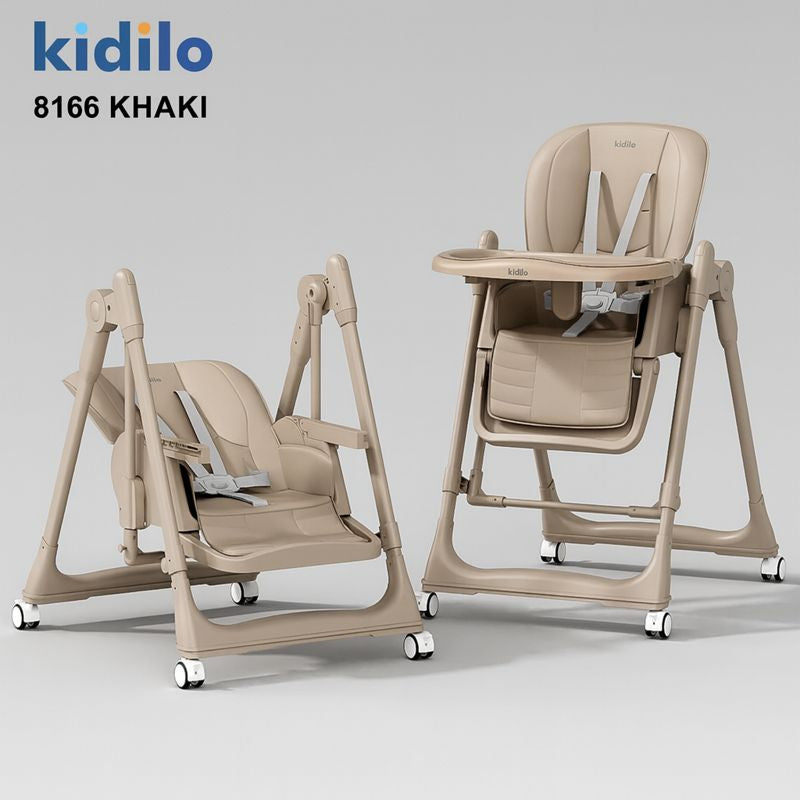 Kidilo 8166 Convertible Baby High Chair & Rocking Seat – Khaki Baby ...