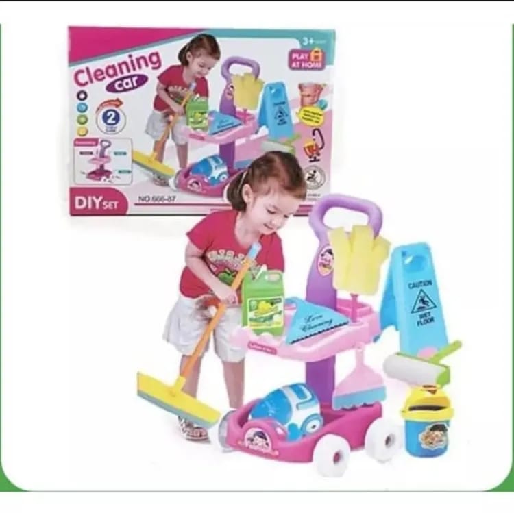 Cleaning Cart Trolley Pretend Play Set For Kids – Baby Bazar