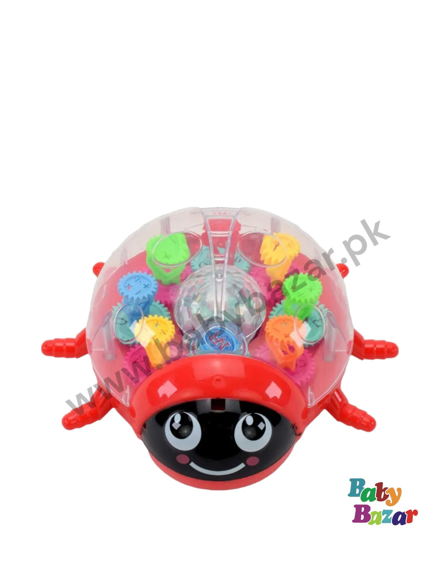 Electric Transparent Battery Operated Rotating Gear Ladybug Toy With L ...