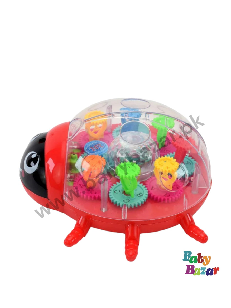 Electric Transparent Battery Operated Rotating Gear Ladybug Toy With L ...