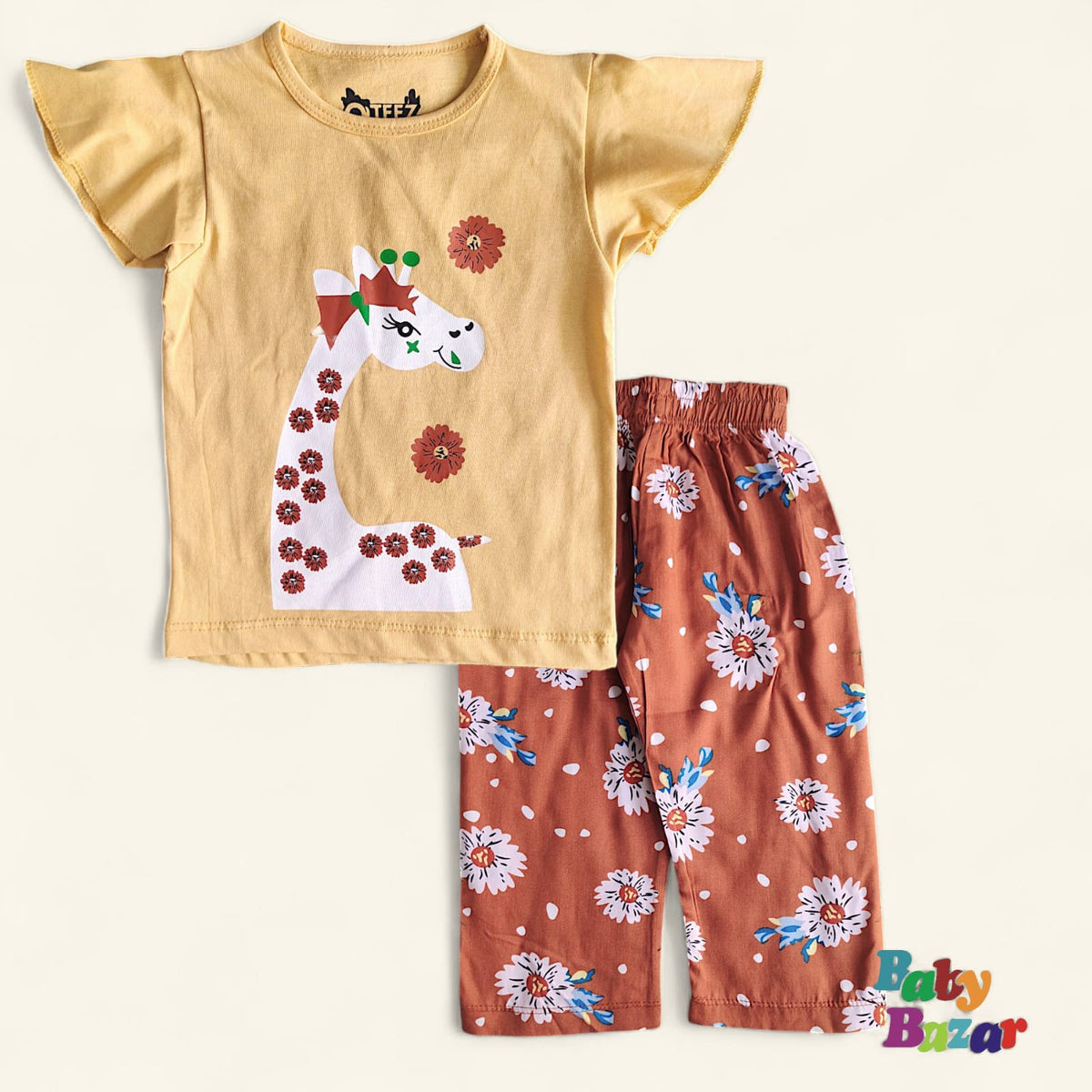 Girls Summer Cotton Top & Capri Set baby - bazar – Baby Bazar