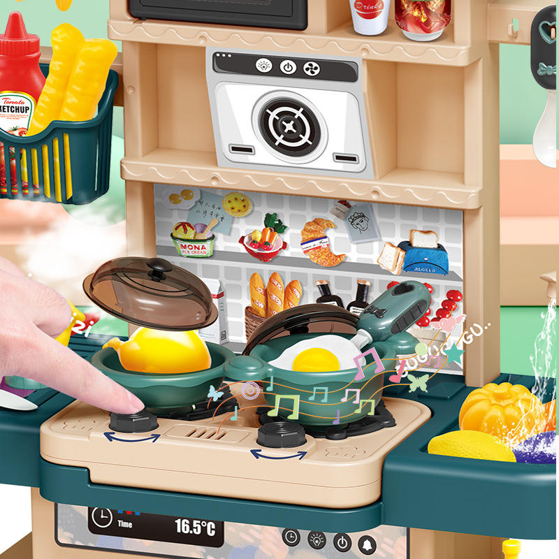 43PCS Sound Kitchen Toys Pretend Play Children 73Cm Kitchen Toy Set ...