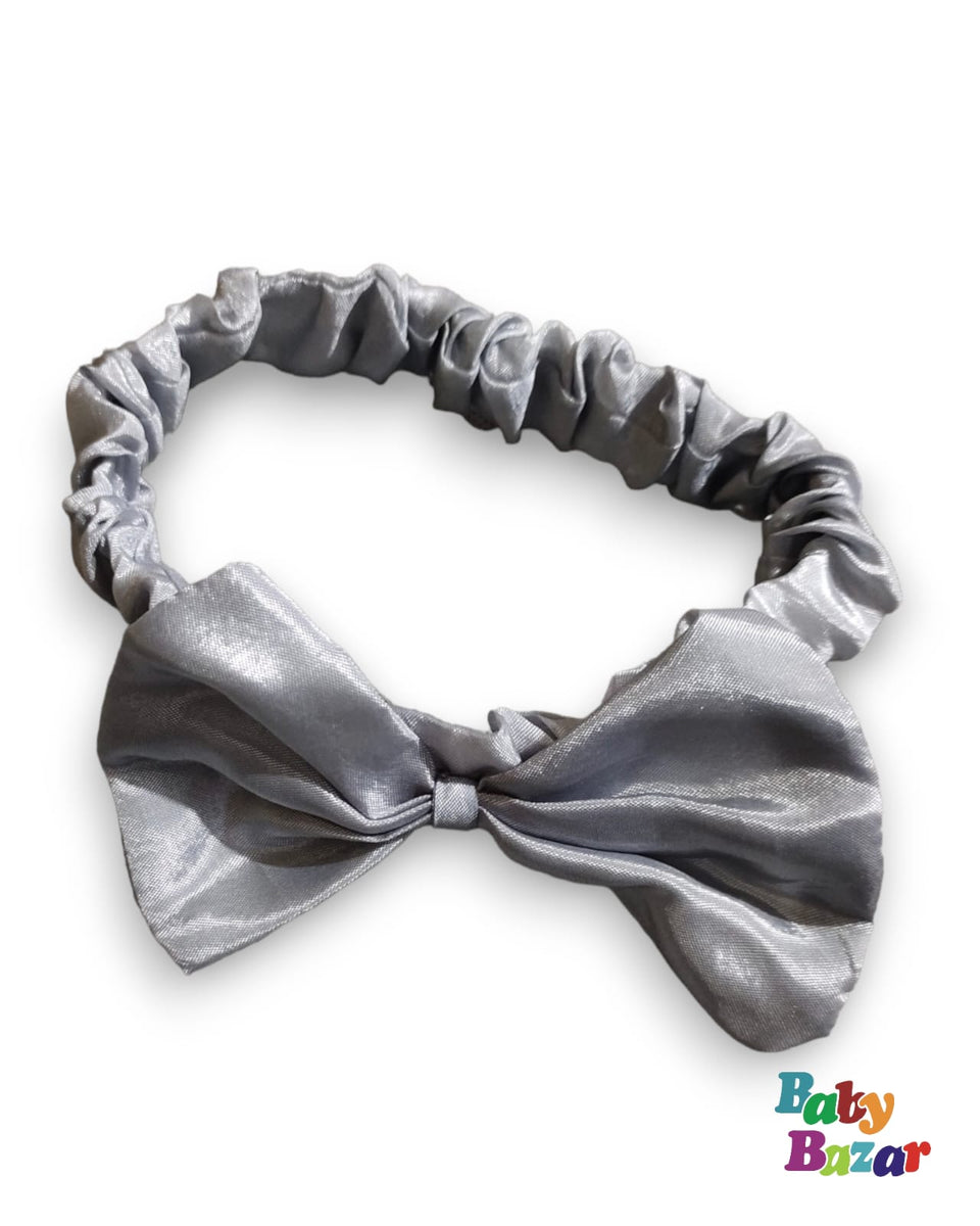 Head Ribbon For Baby Girl In Grey Color – Baby Bazar