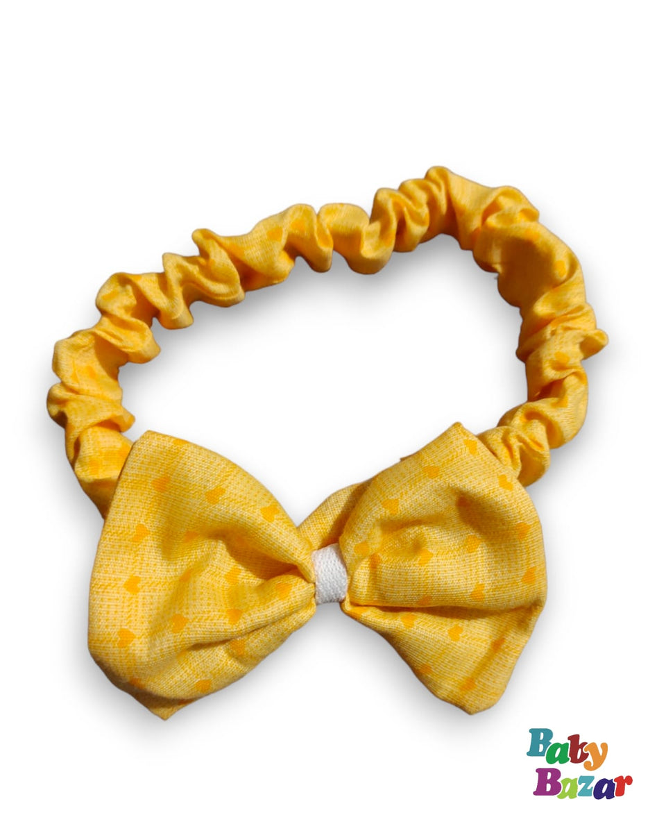 Head Ribbon For Baby Girl In Yellow Color – Baby Bazar
