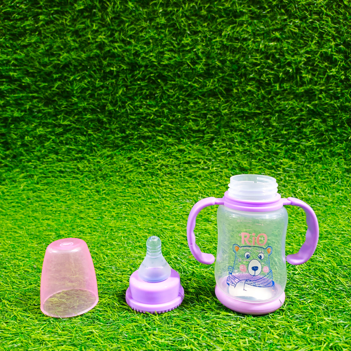 Rio Printed Transparent Baby Feeder In Plastic Material With Purple Li ...