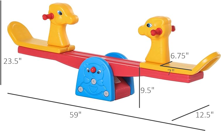 Kids Seesaw Safe Teeter Totter 2 Seats with Easy-Grip Handles – Baby Bazar