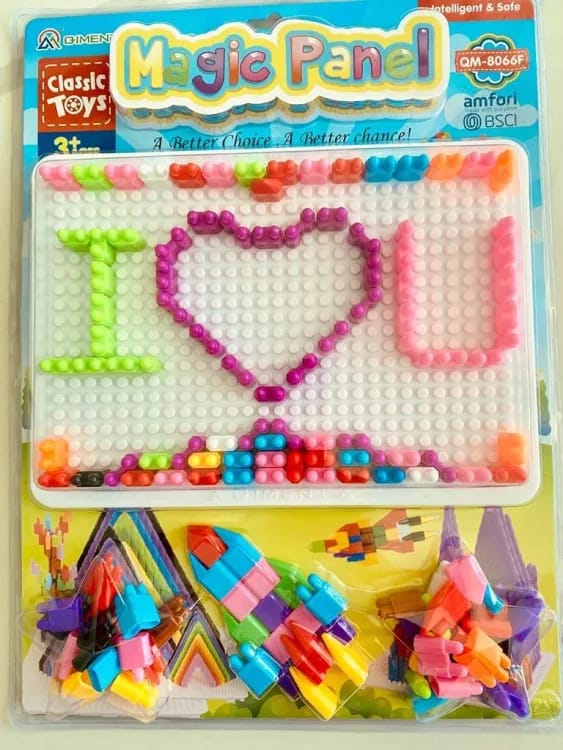 Magic Panel Blocks Toy Activity Board 150+ Pieces – Baby Bazar