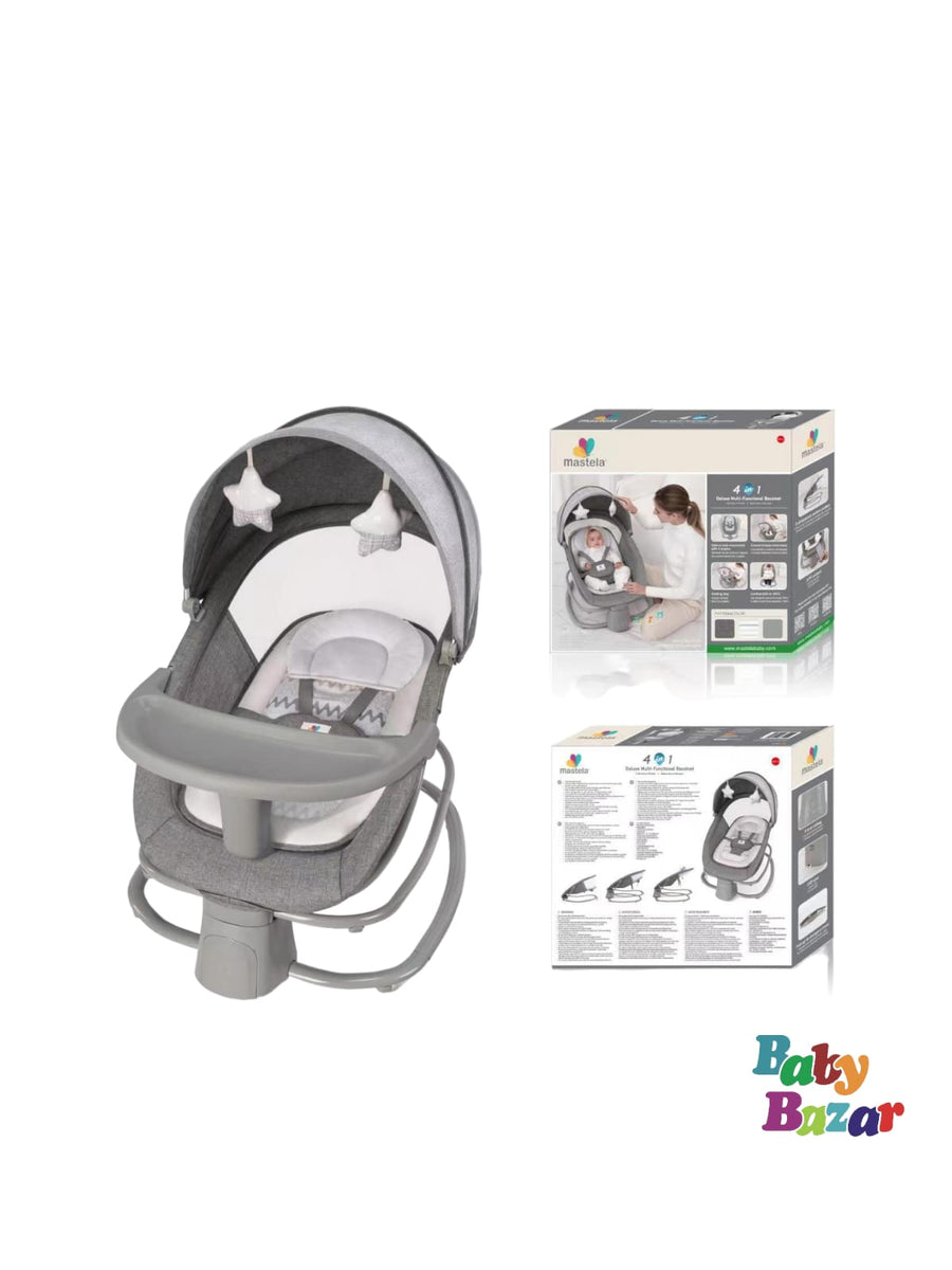Mastela 4in1 Multi-Functional Fold Up Bassinet Swing with Tray & Net ...