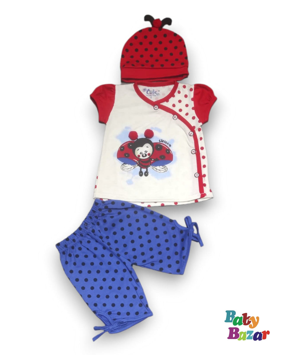 Most Beautiful Printed Summer Dress For New Born Baby In Red Color ...