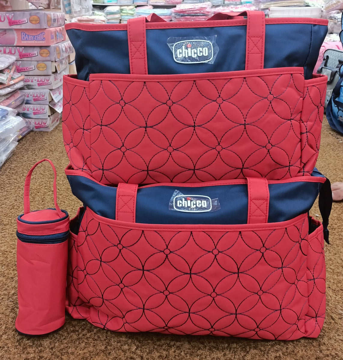 Mother Bag With Small Shoulder Bag And 1 Hand Purse Red – Baby Bazar