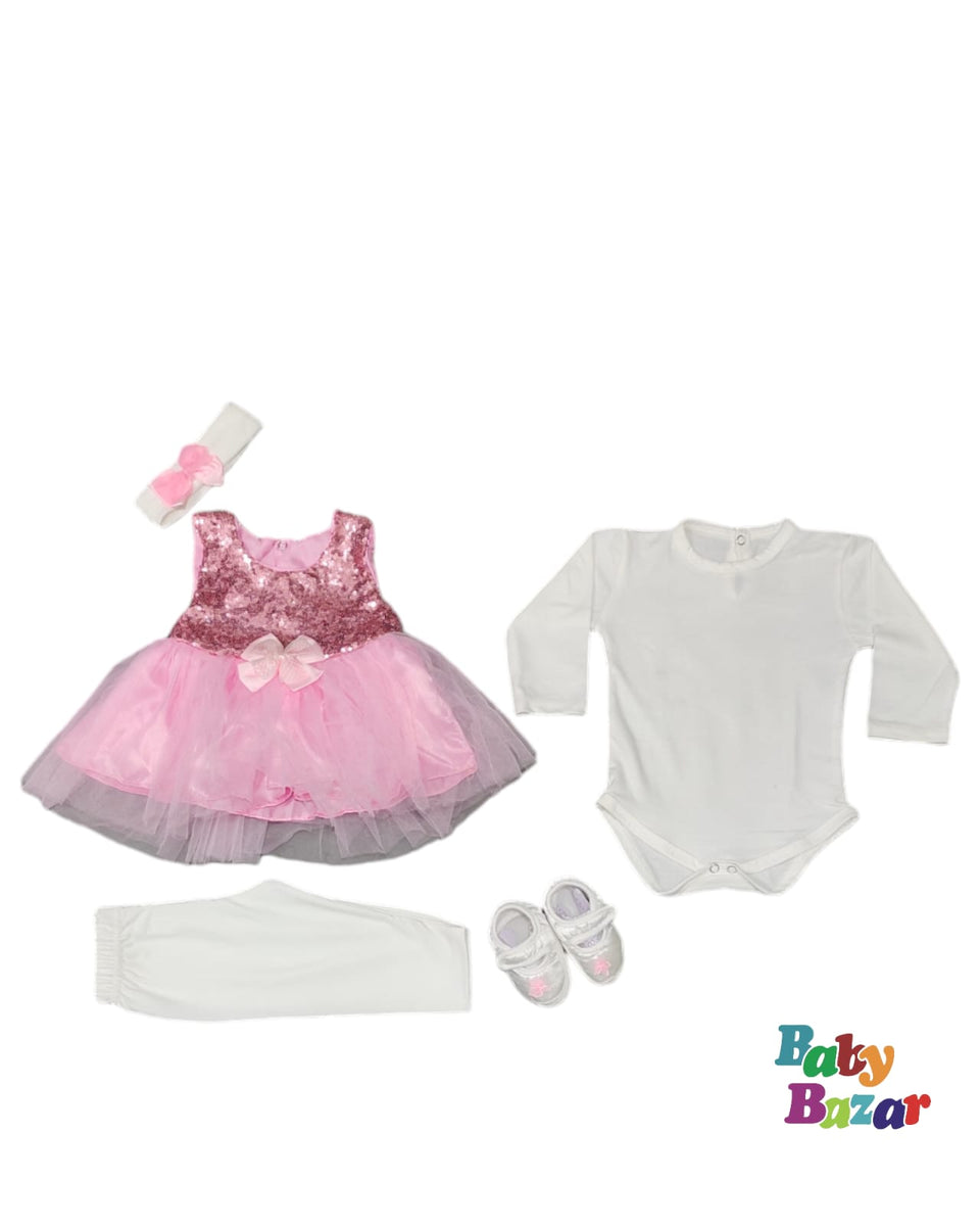 Newborn Baby Turkish Dress Set Pink – Baby Bazar