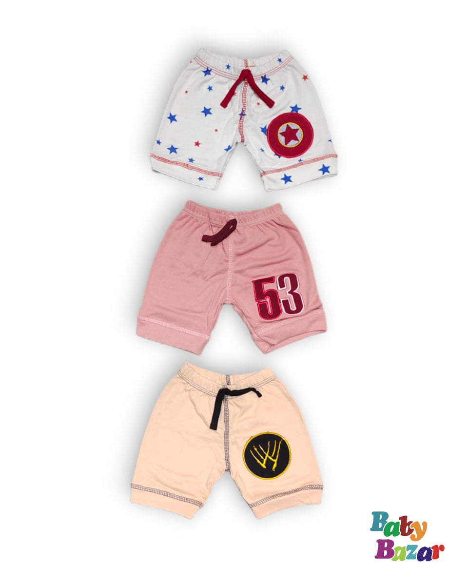 Pack Of 3 Baby Curter Shorts In Different Color And Designs – Baby Bazar