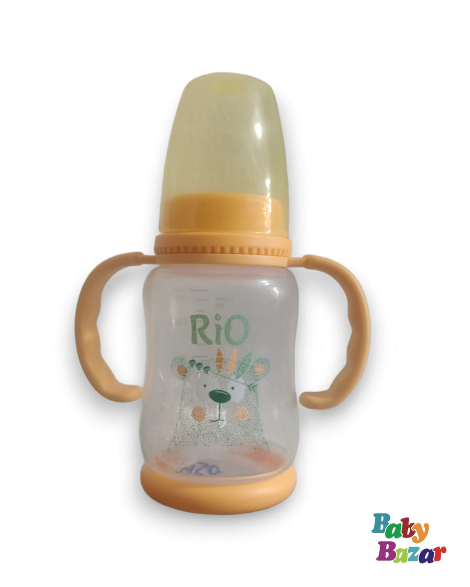 Rio Printed Transparent Baby Feeder In Plastic Material With Yellow Li ...