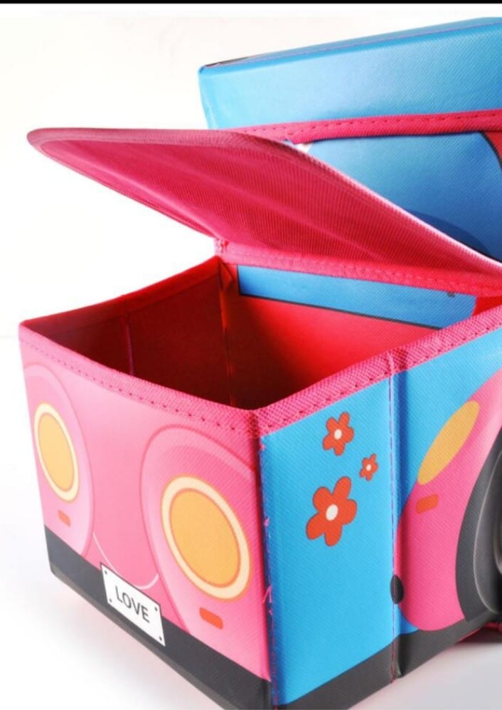 School Bus Shape Toy Storage Box Pink – Baby Bazar