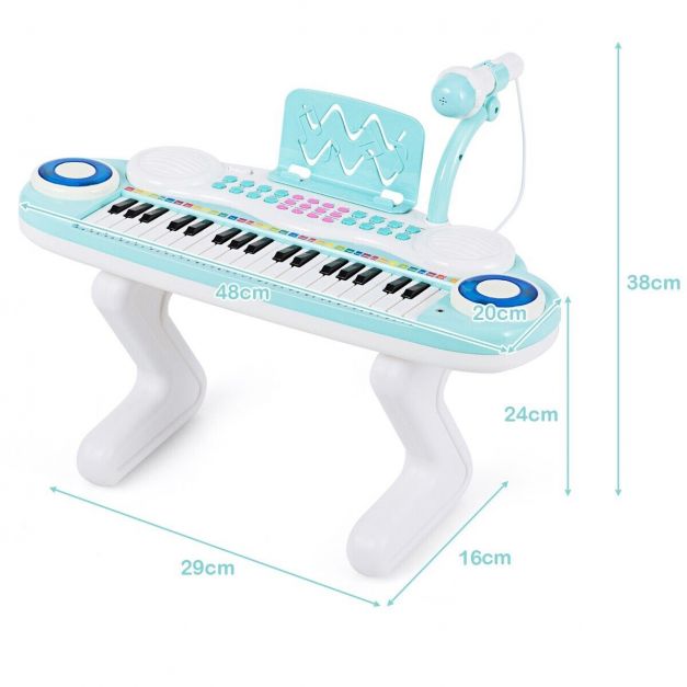 37-Key Kids Electronic Keyboard with Microphone and Rhythm Light-Baby Bazar