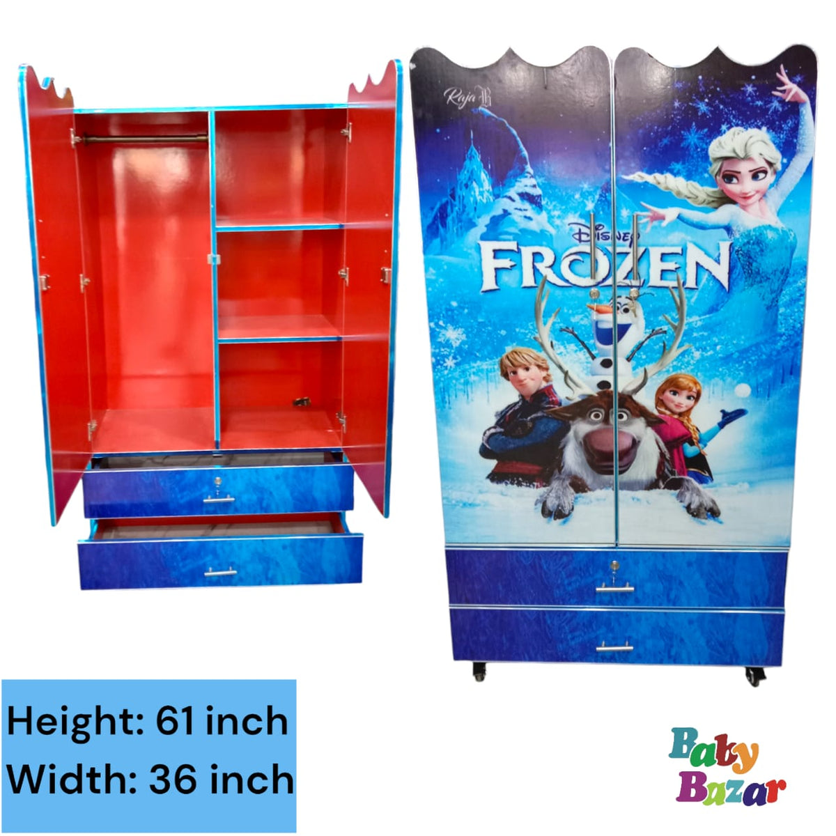 Stylish Wooden Baby Cupboard: Large hanging & storage In Frozen Design ...