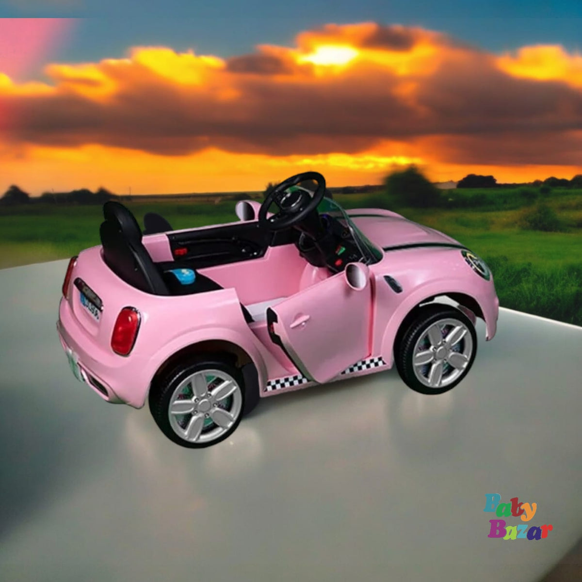 12V Electric Ride on Mini Car With Parental Remote – Pink – Baby Bazar