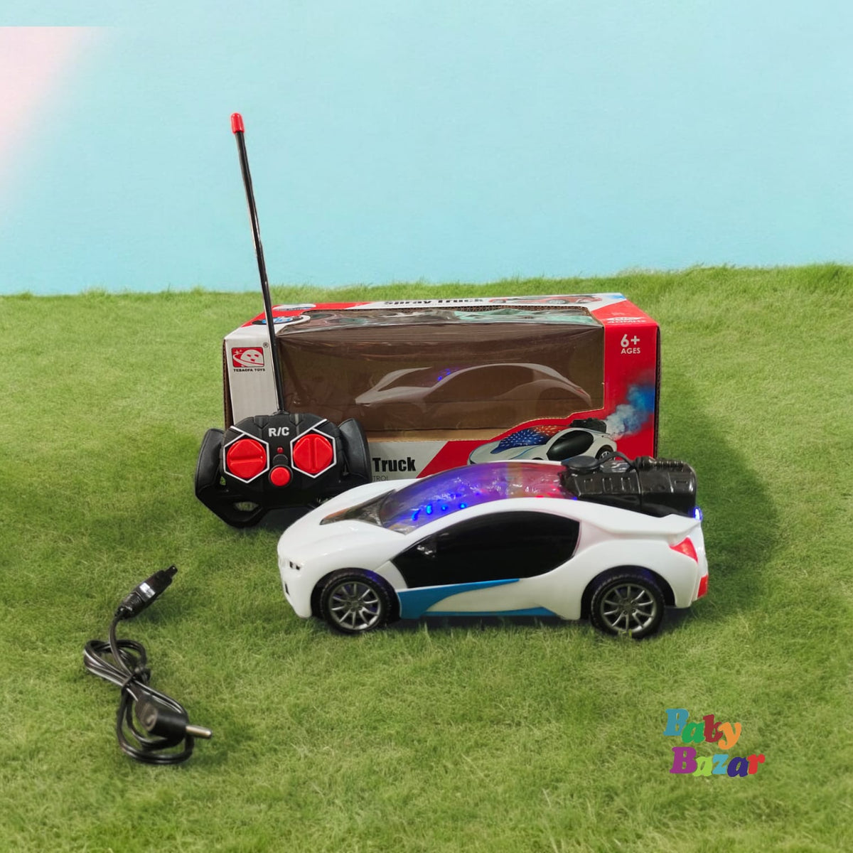 Remote Control Chargeable 3D Famous Car with Flashing Light, Spray And ...