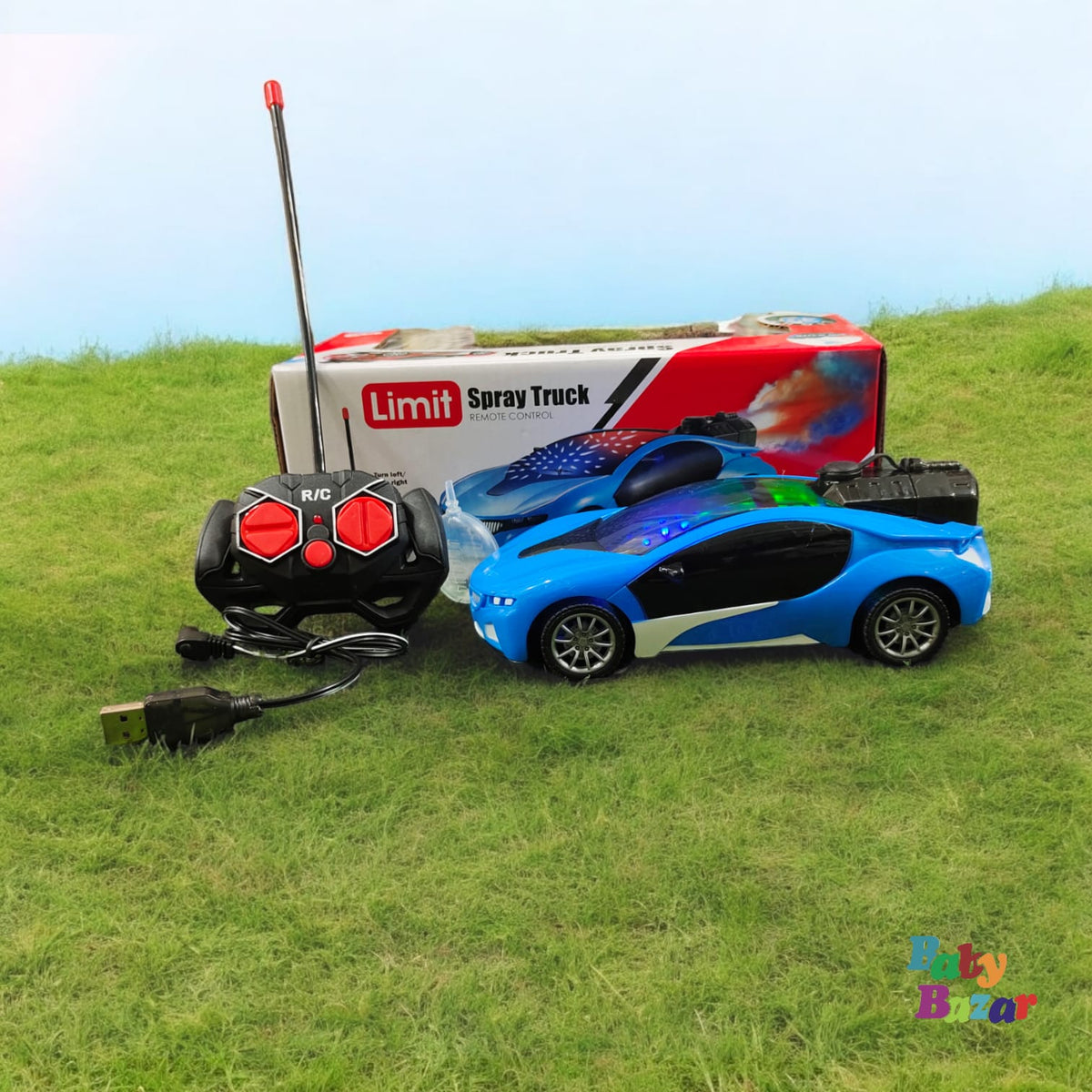 Remote Control Chargeable 3D Famous Car with Flashing Light, Spray And ...