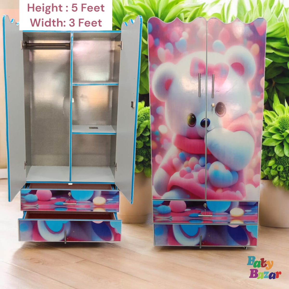 Beautiful Cupboard For Babies With Cute Teddy Bear Print – Baby Bazar