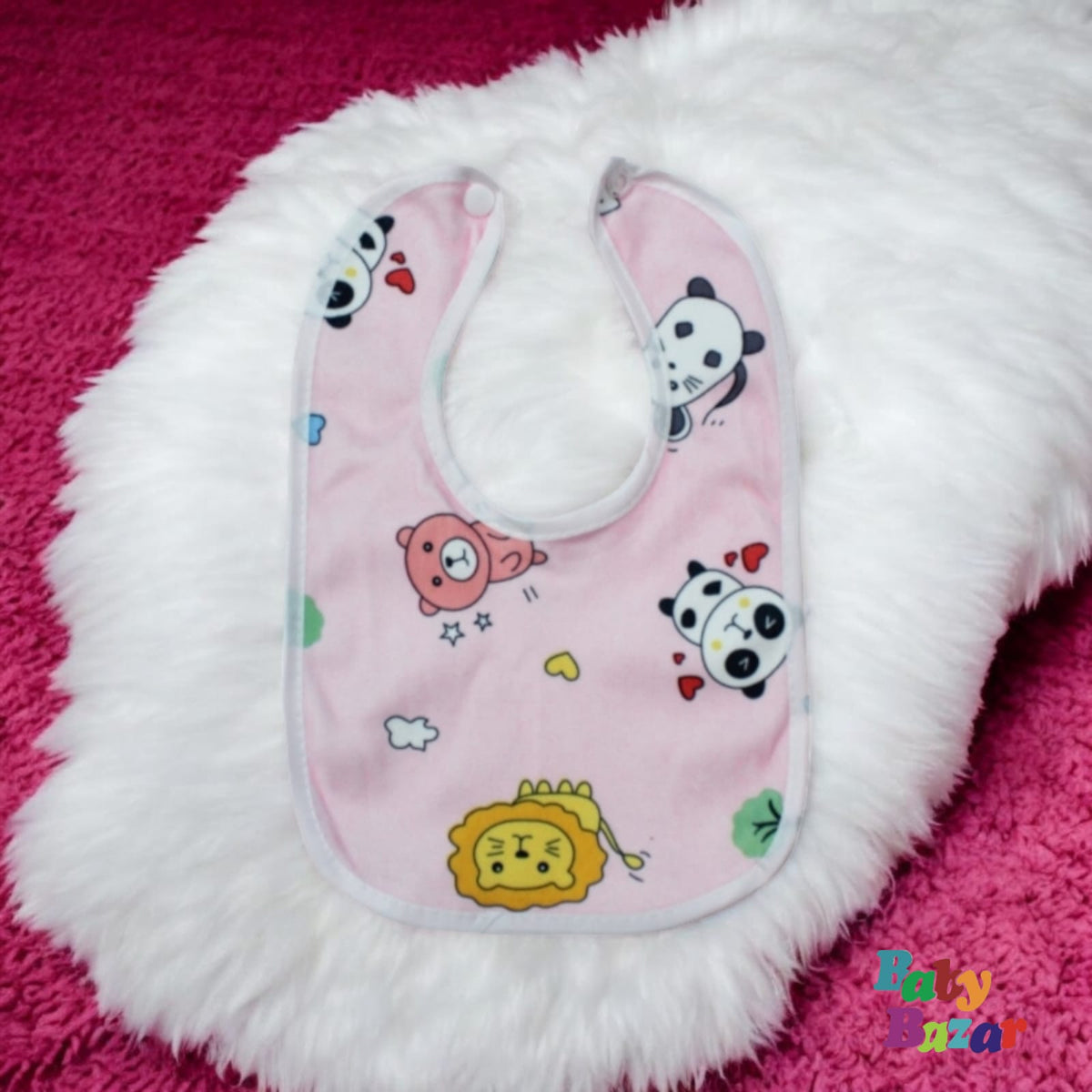 Baby Bibs Fancy Cartoon Bibs Waterproof with Plastic Sheet In Soft Pin ...