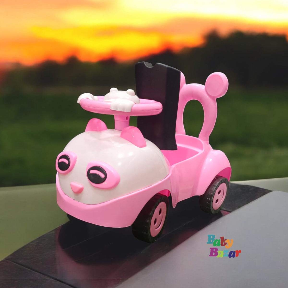 Panda Push Car with musical steering For Kids - Pink – Baby Bazar