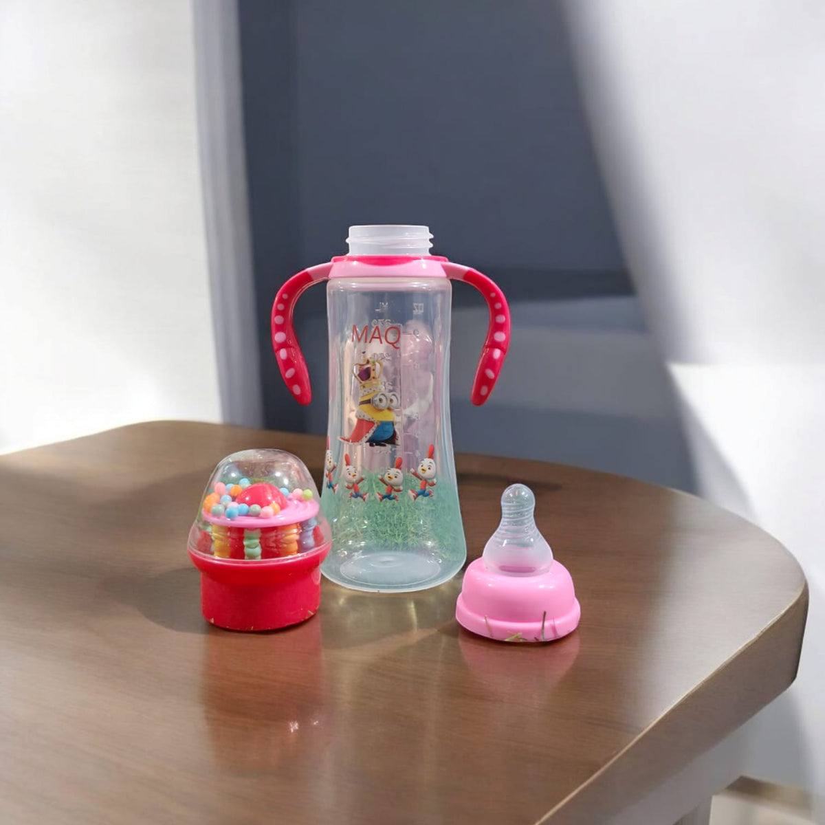 Baby Feeder Bottle Transparent 270ml MAQ Regular Niple with Handle - R ...