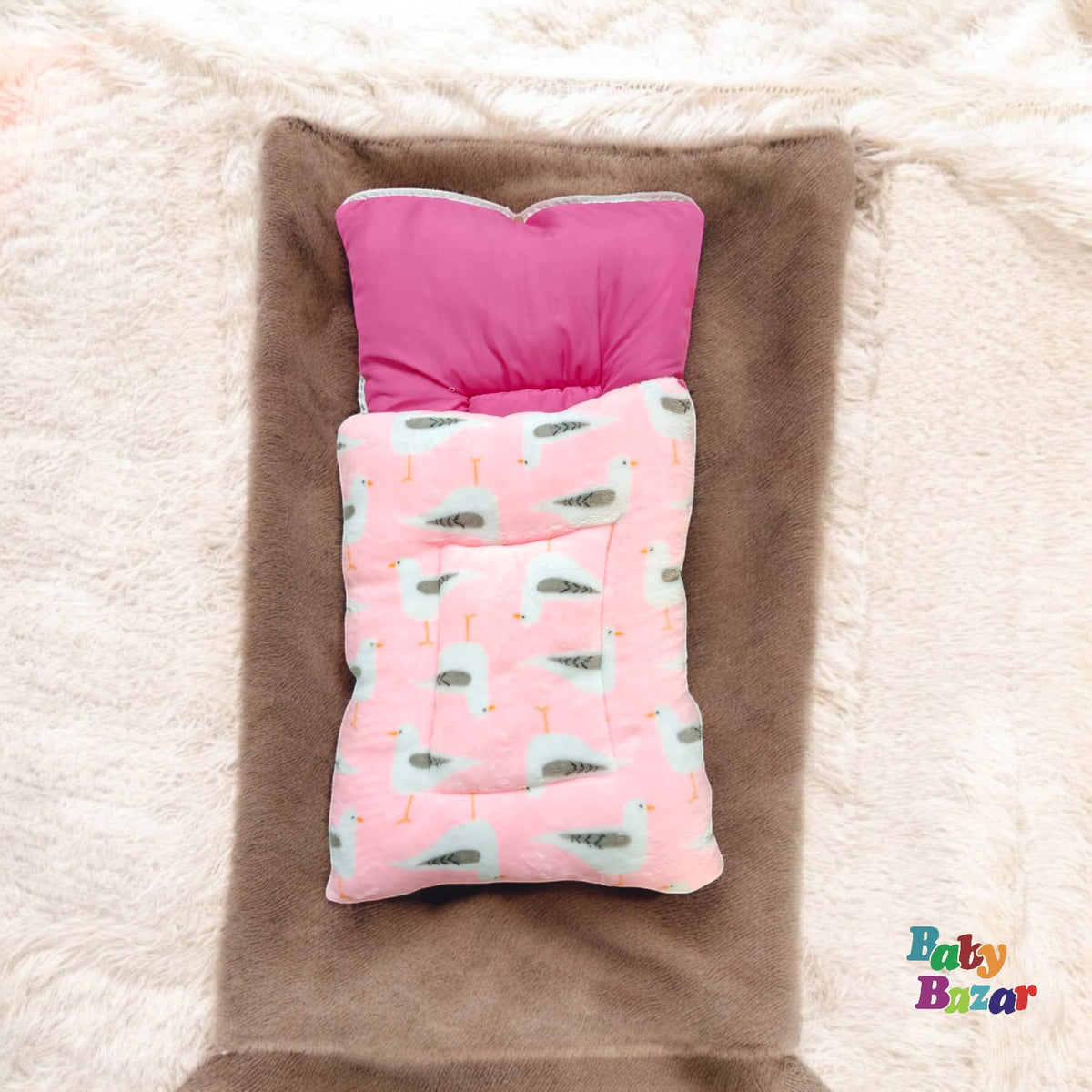Happy Baby Fleece Stuff Carry Nest Sleeping Bed/ Baby Bistar - Pink ...
