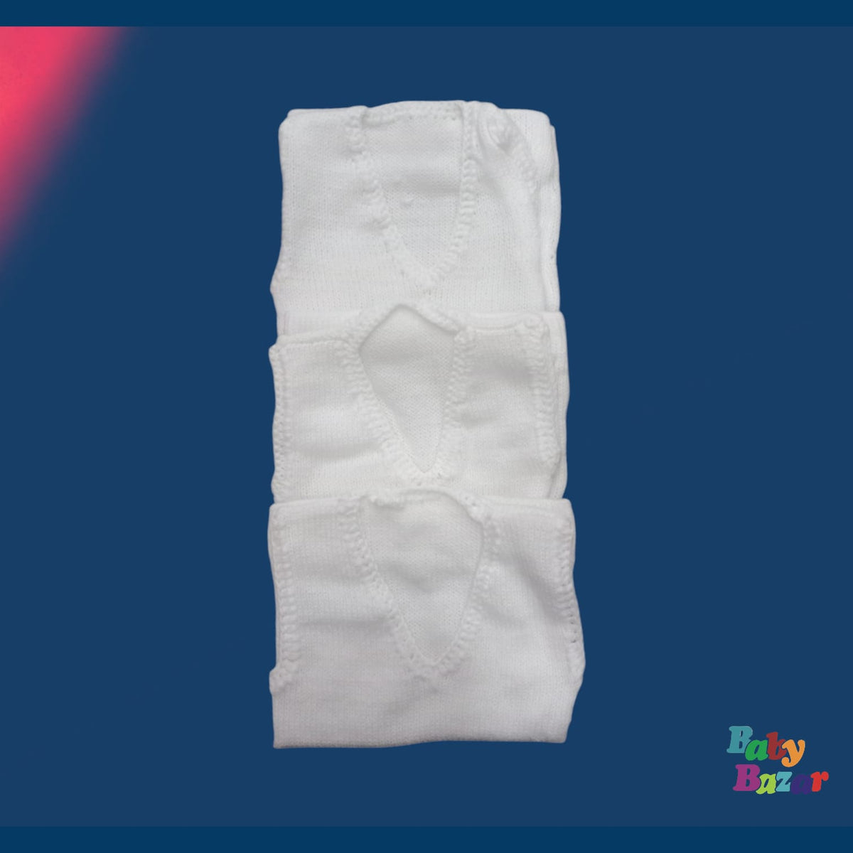 3 Pieces Pack Baby Woolen Inner Vest And Sweater - White – Baby Bazar