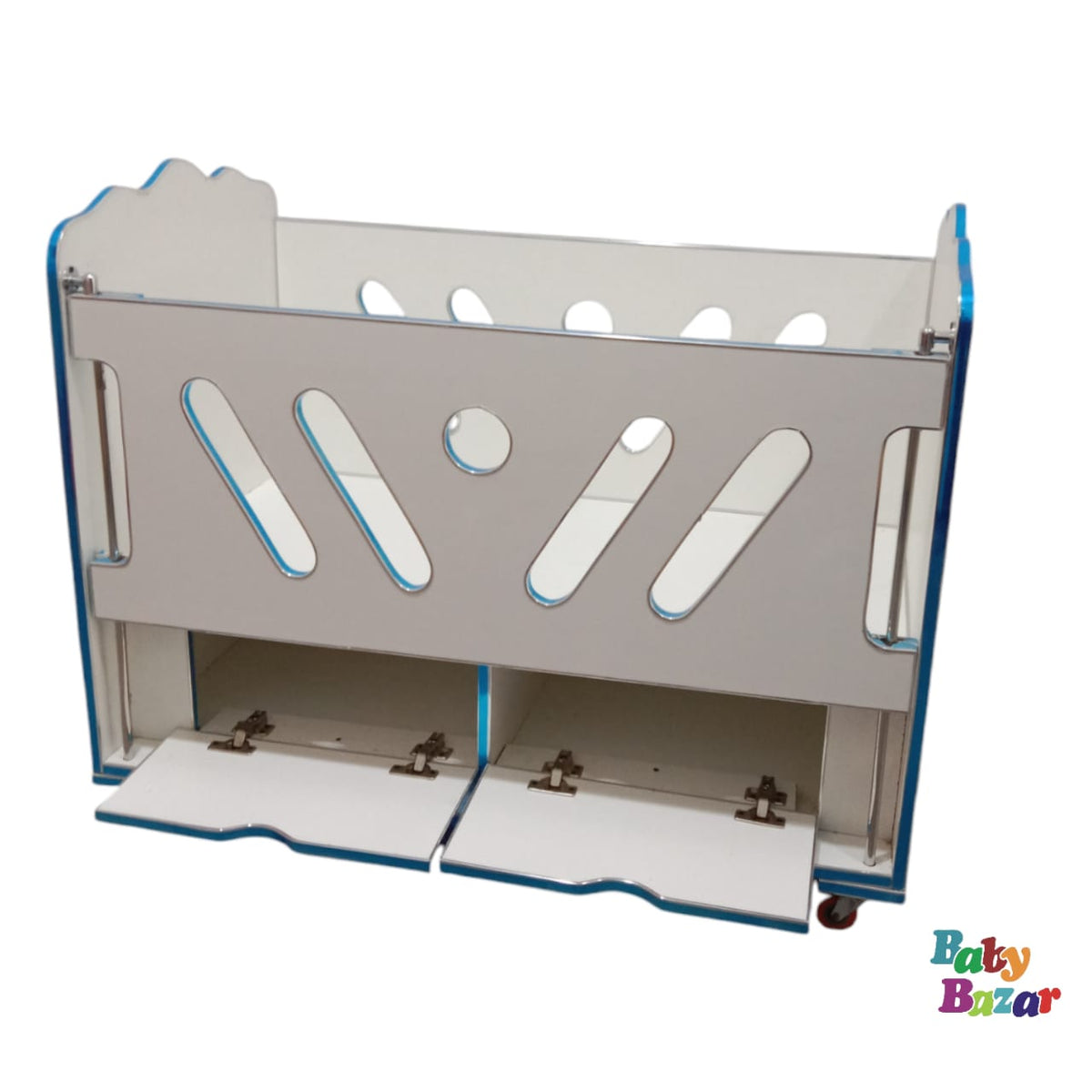 Baby Cot With Front Sliding Option And Front Drawer Opening - White ...