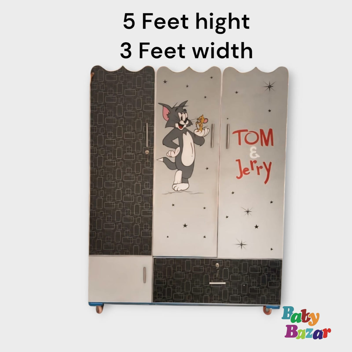 Beautiful Wooden Baby Cupboard With Tom & Jerry Design – Kids’ Almari ...