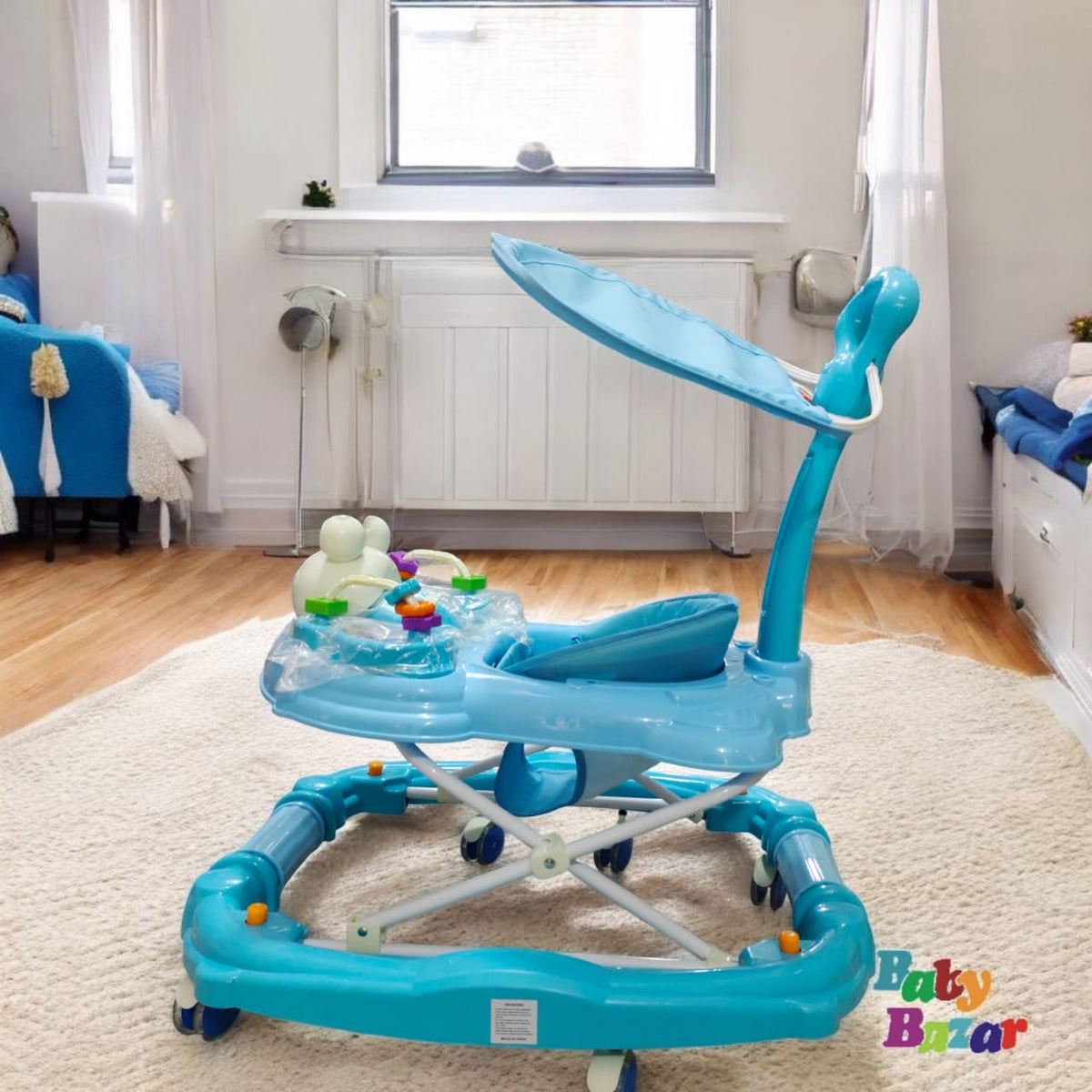 New Multifunctional Outdoor Baby Walker with Push Handle Sunshade Foot ...