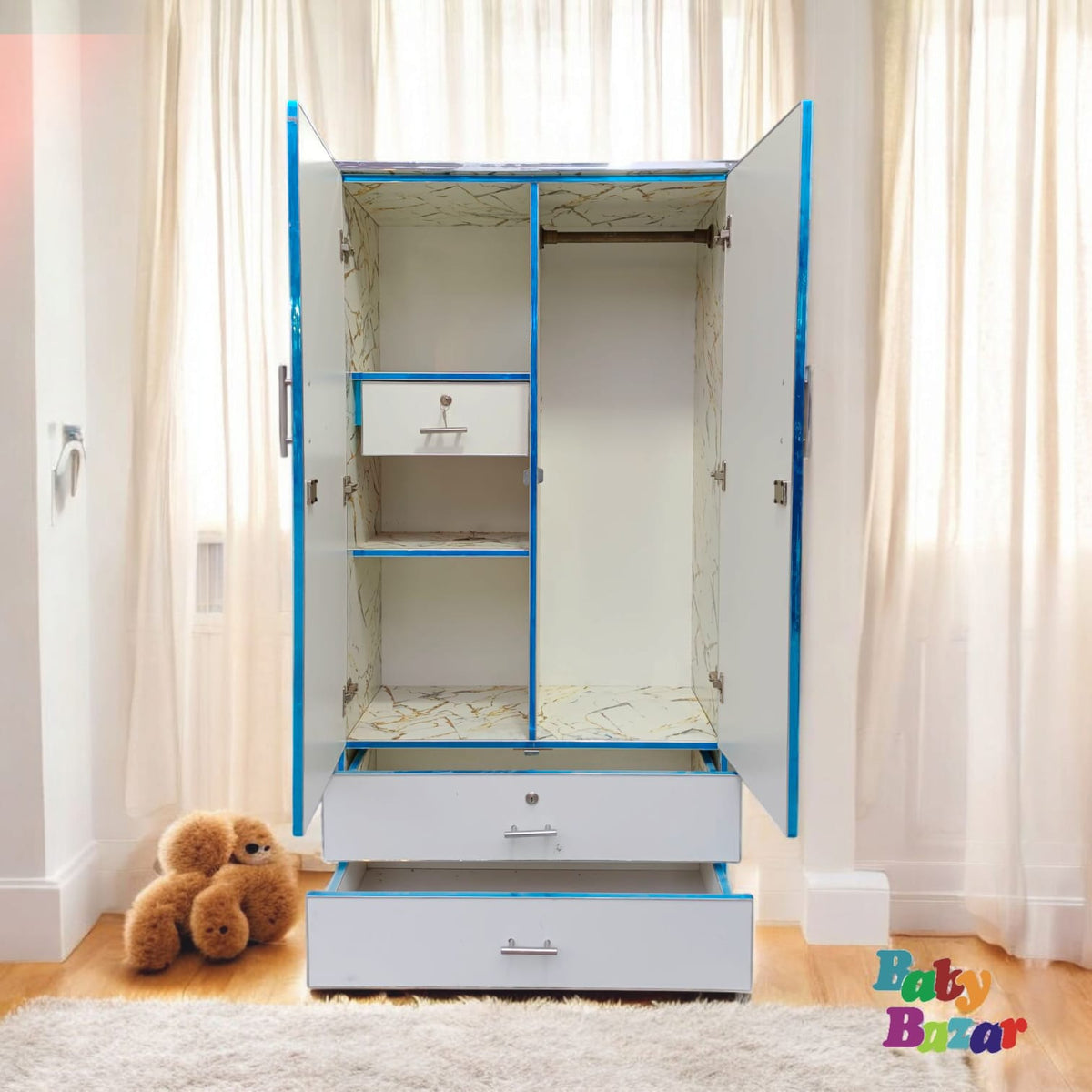 5FT x 3FT Baby Wardrobe with Wheels Spacious & Cute baby - bazar – Baby ...