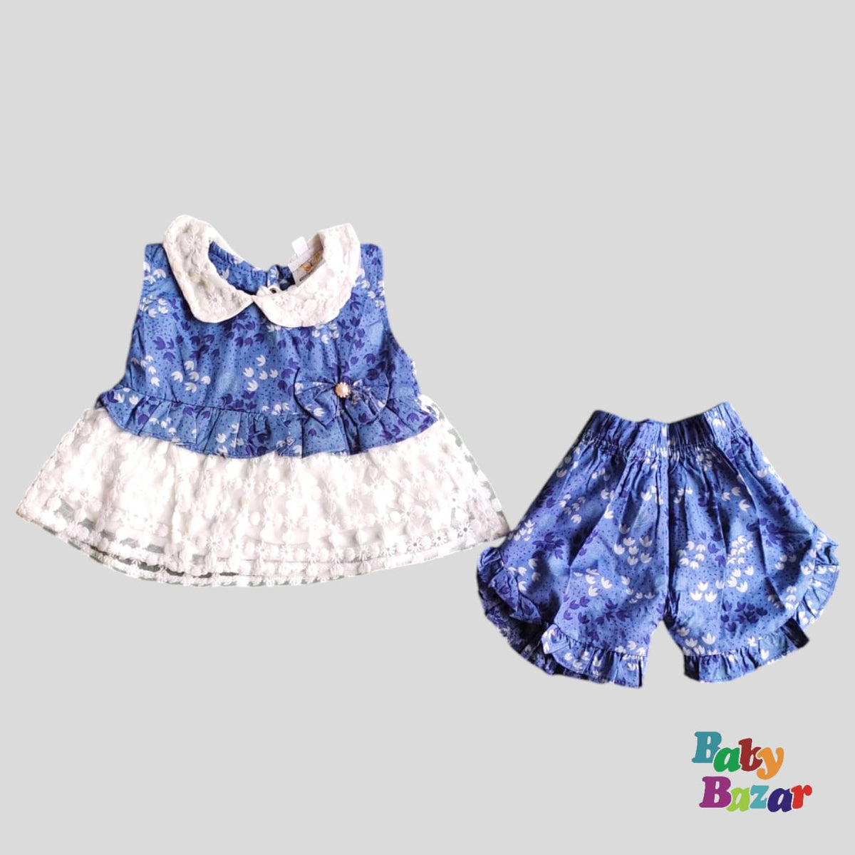 2-Piece Newborn Baby Girl Frock Set with Matching Bloomer – Baby Bazar