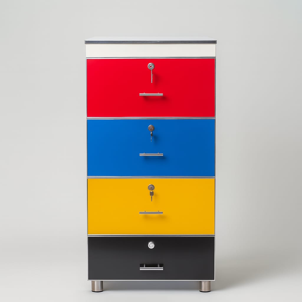 Multi-Color Storage Cabinet with Lockable Drawers baby - bazar – Baby Bazar