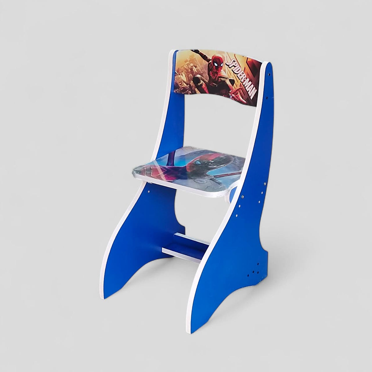 Imported Premium Kids Wooden Study Table with Chair Blue Spiderman Des ...