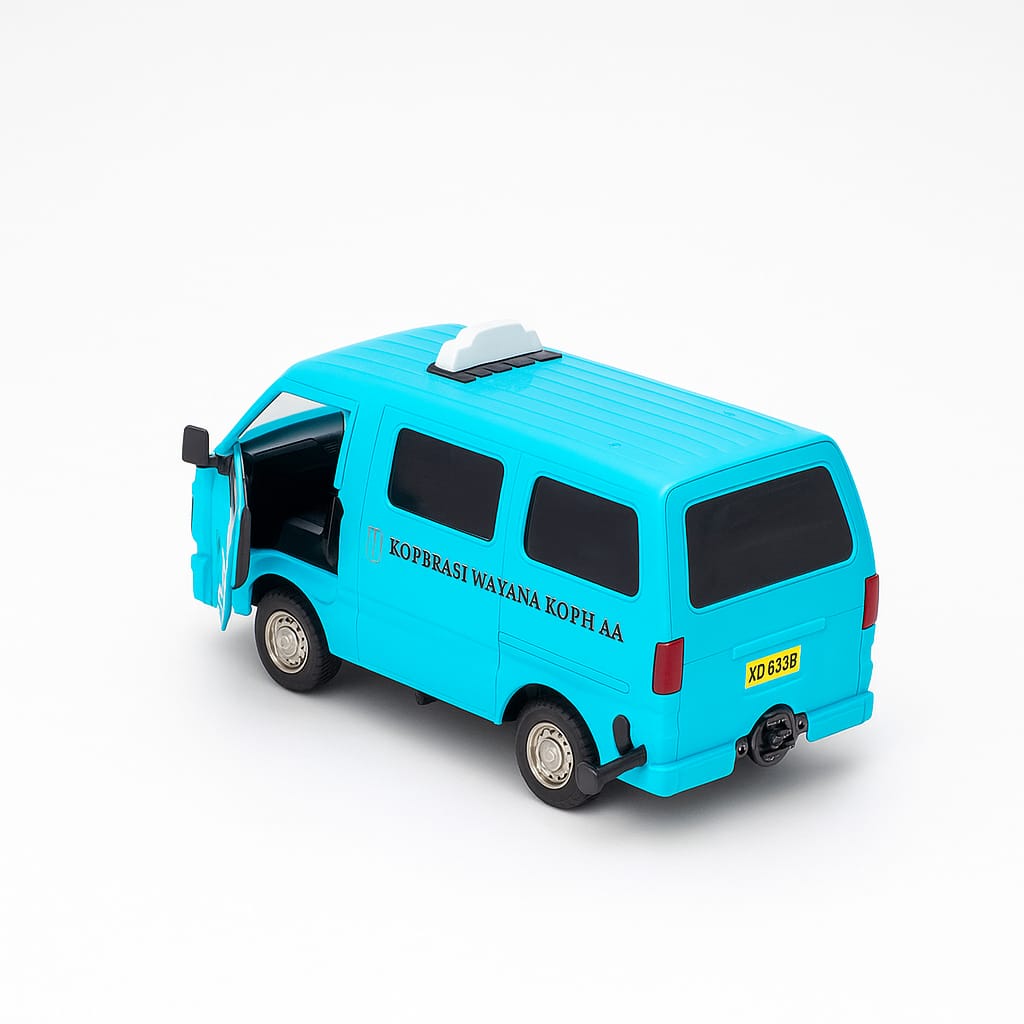 Remote Control Angkot Van Toy – 1:16 Scale Blue Taxi Bus with baby ...