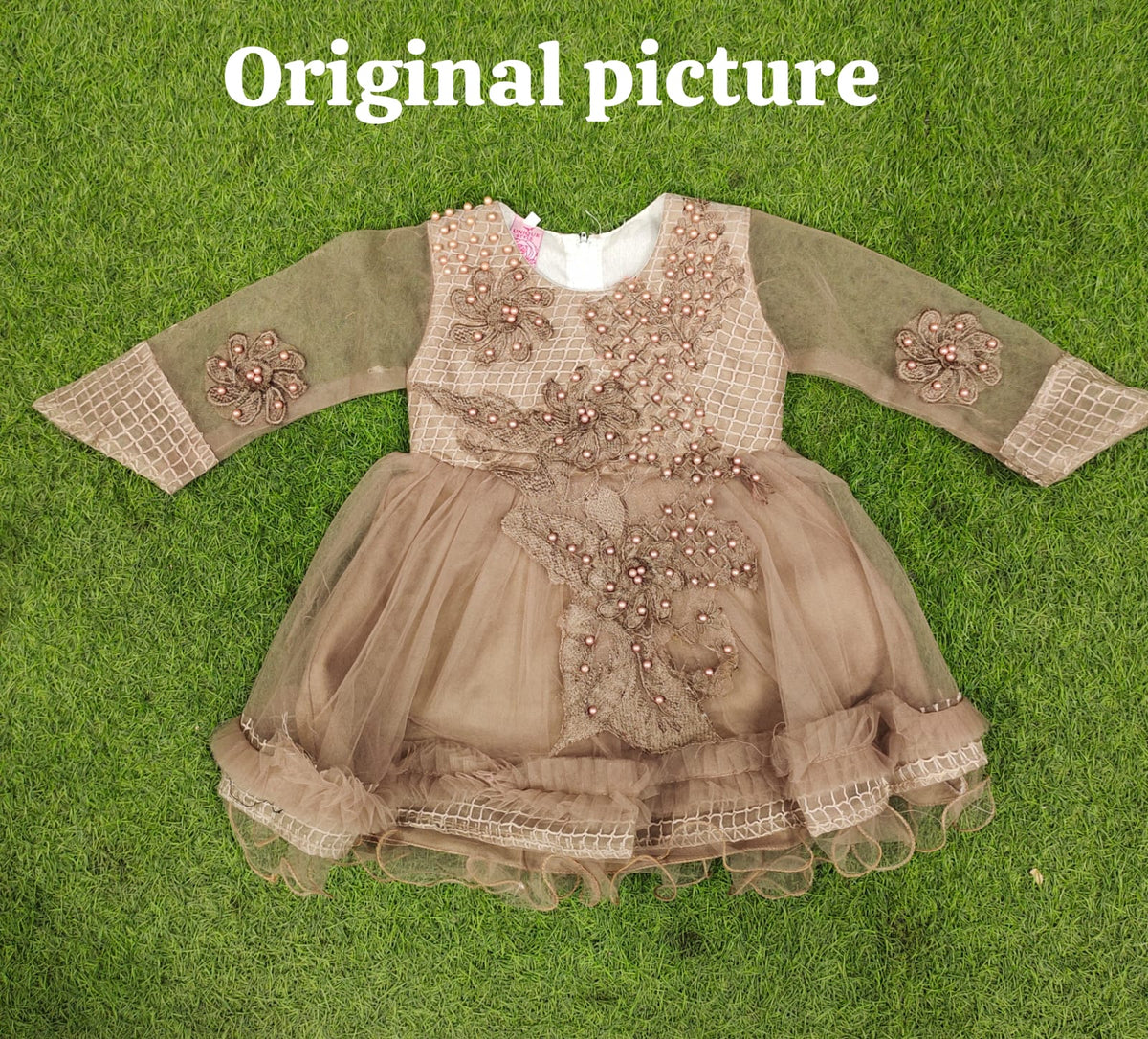 Girls Fancy Party Wear Frock – Pearl Embroidered Net baby - bazar ...